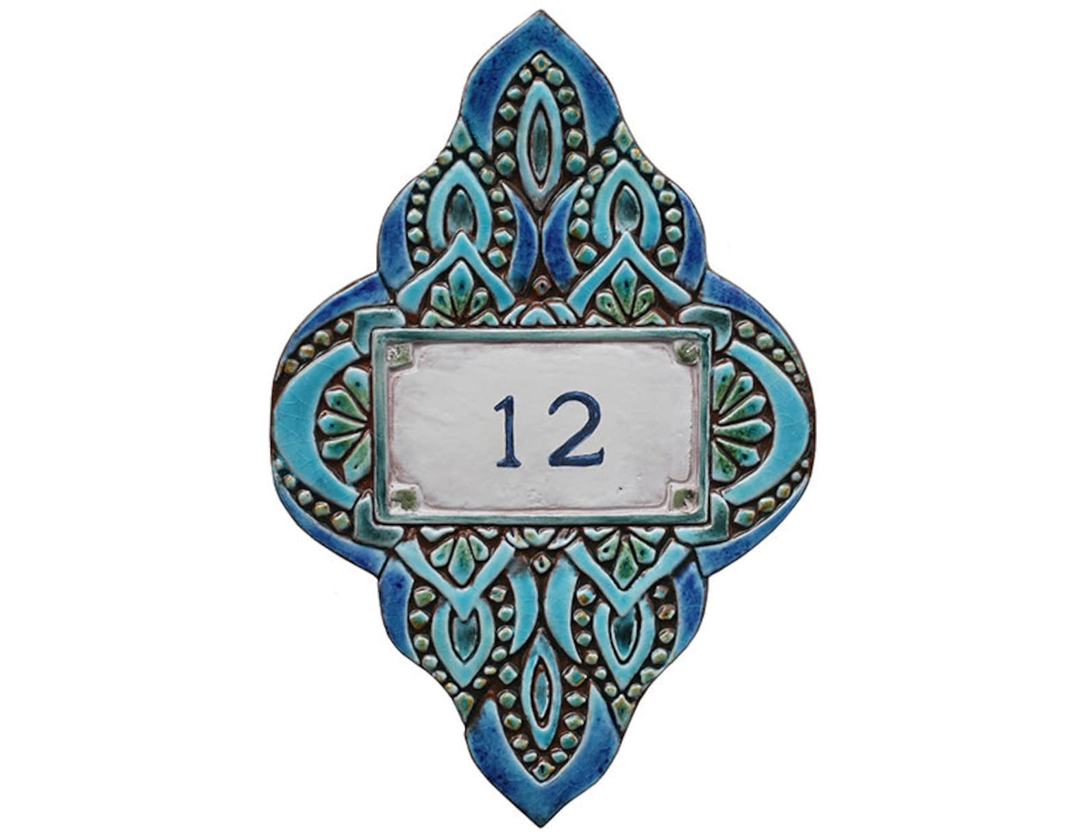 House Numbers Made From Ceramic House Number Plaque With Boho | Etsy