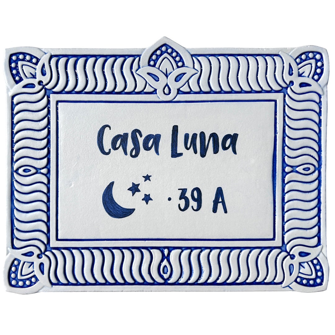 Personalized Ceramic House Sign: Spanish Tile Address Plaque - Etsy