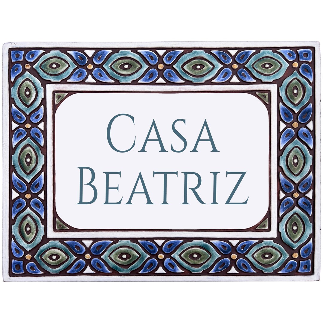 Wall Decor House Sign, Ceramic Tile House Sign, Spanish Tile House ...