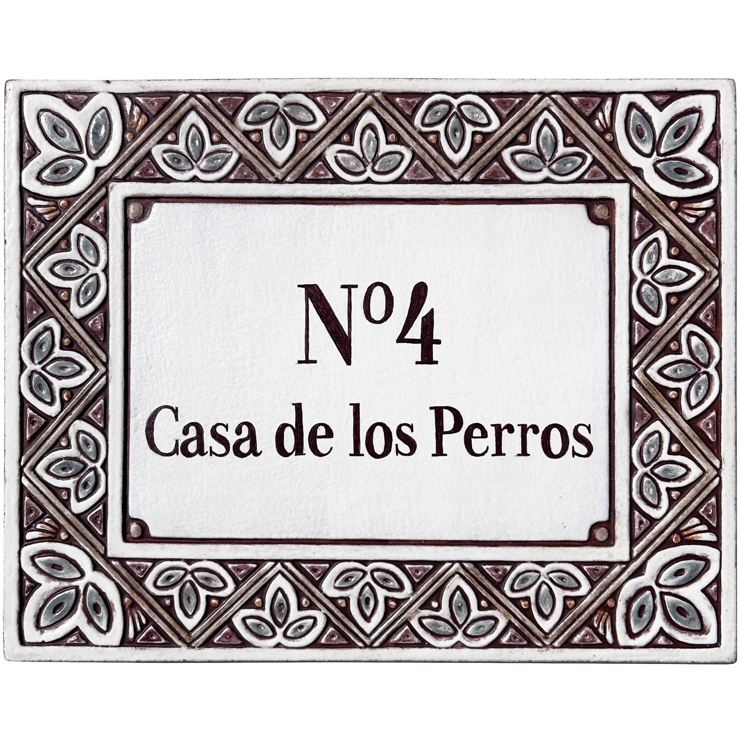 Handmade Ceramic House Sign: Personalized Spanish Tile Plaque - Etsy
