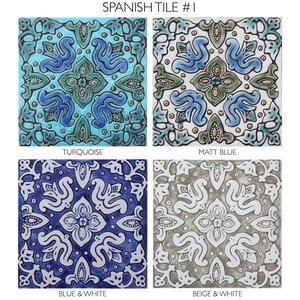 4 Large Spanish Tile, Ceramic Tile for Kitchens Bathrooms and Wall Art ...