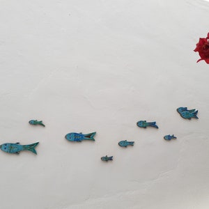 3 Fish, Art for Garden, Abstract Ceramic Tile Compositions, Garden ...