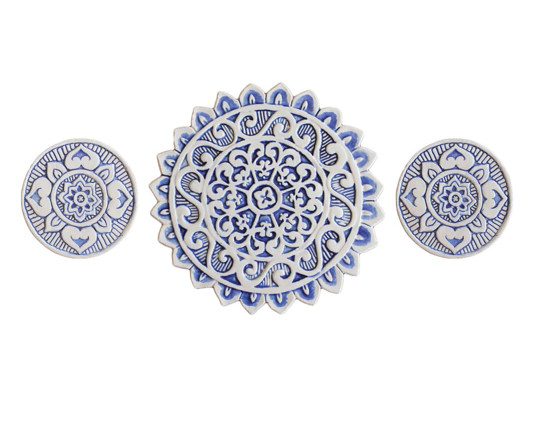 3 Ceramic Tiles for Bathroom Wall Decor With Ethnic Design, Ceramic ...