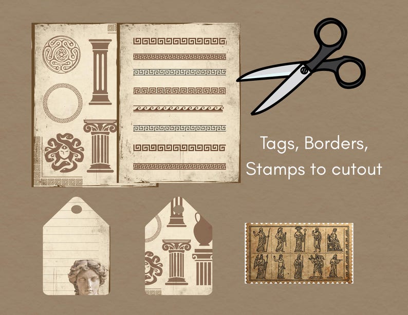 Ancient Greek Mythology Junk Journal Pages: Printable Ephemera Kit ...