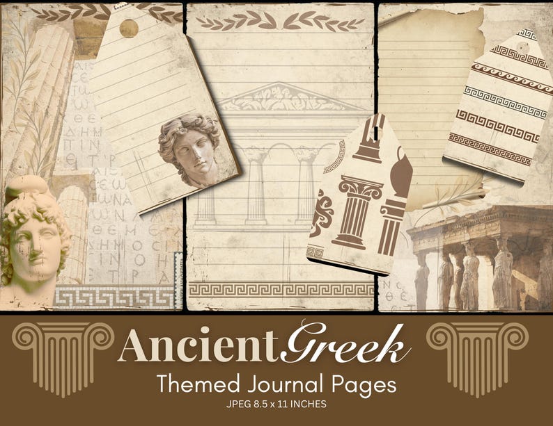 Ancient Greek Blank Junk Journal Pages: Printable Ephemera Kit ...