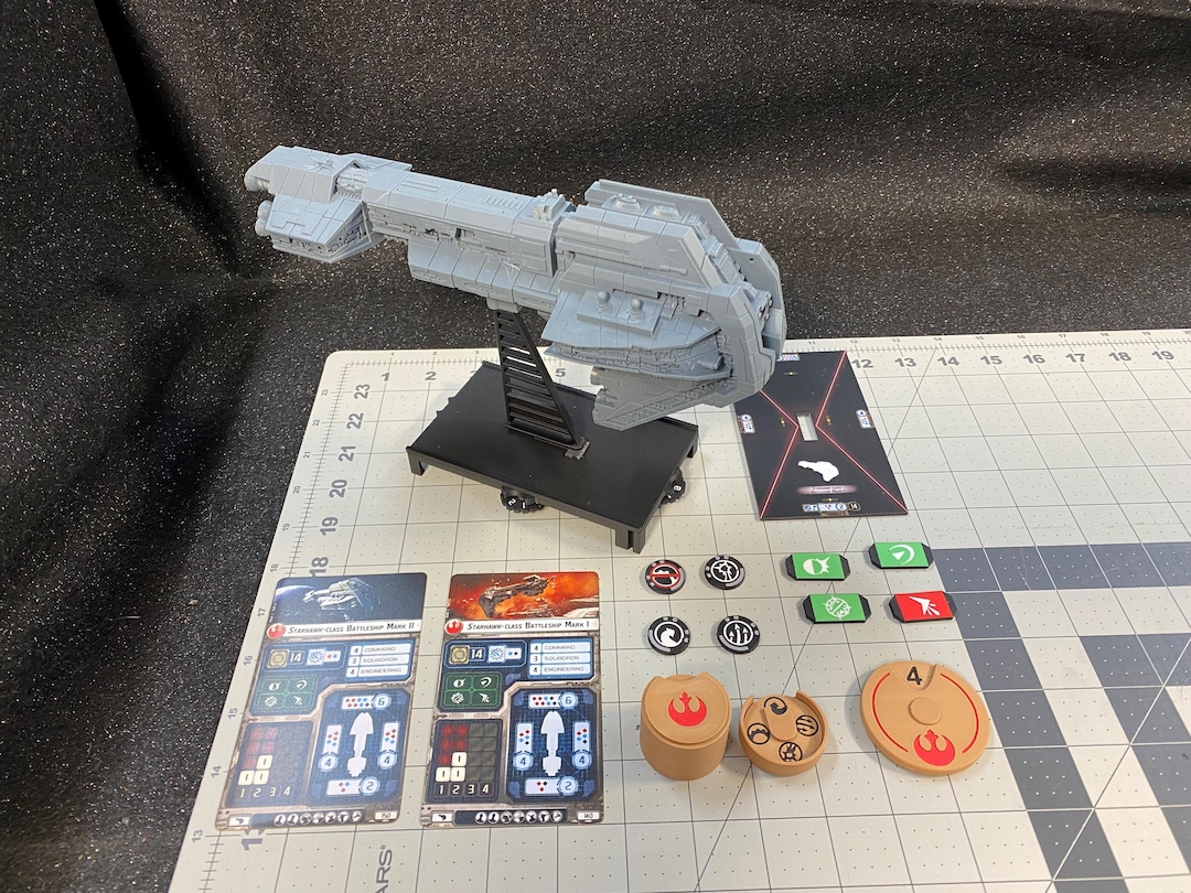 Star Wars Armada Rebel Starhawk Class Battleship Complete With Cards ...