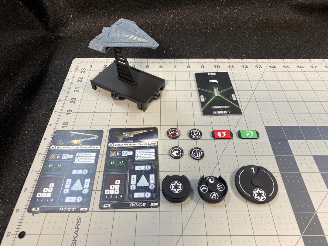 Star Wars Armada Quasar Fire Cruiser-carrier Complete With Cards ...
