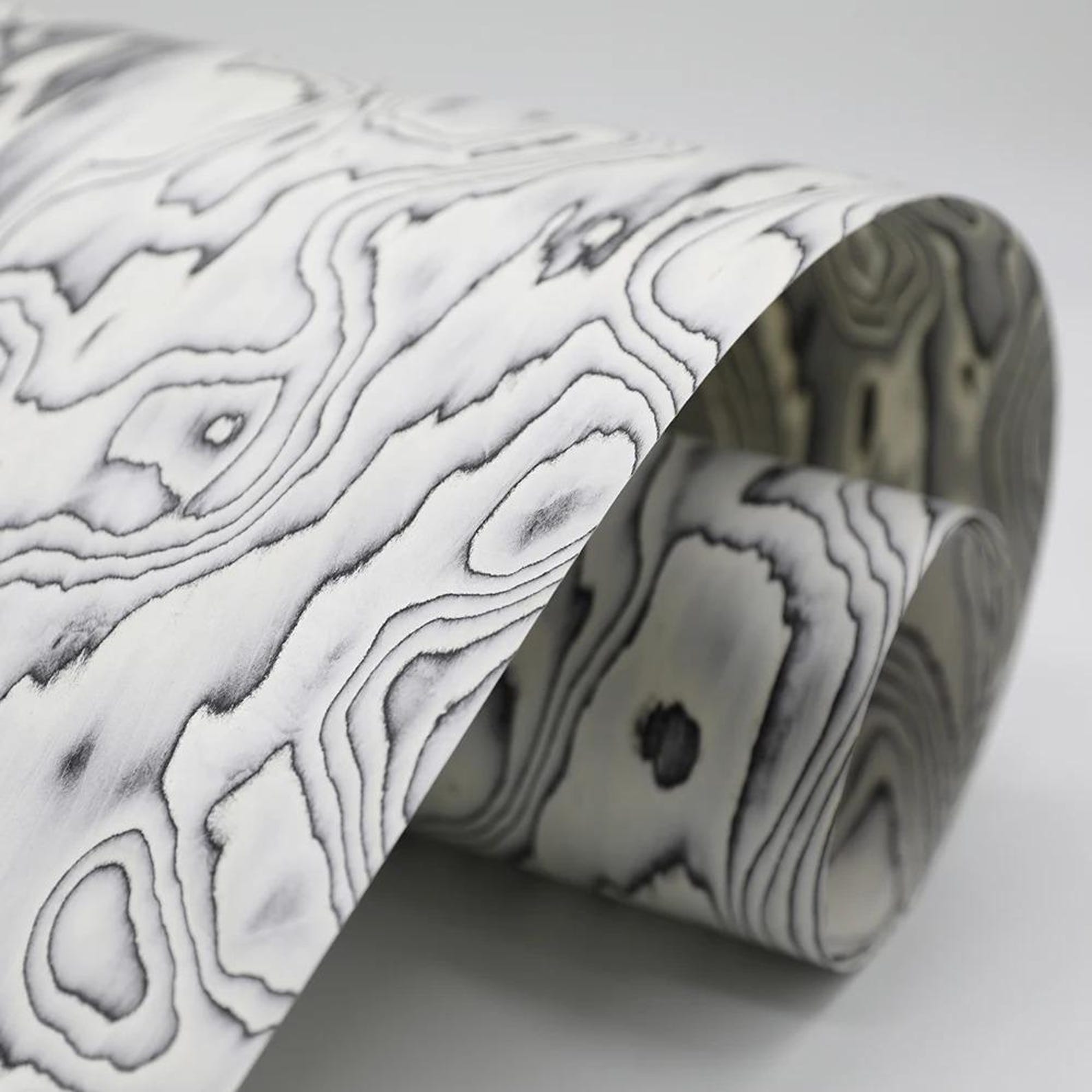 Reconstituted Burl Wood Veneer, White Smoke Pattern DIY Craft ...