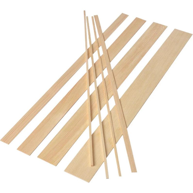 Pine Wood Strips, 5-20pcs, Unfinished, Rustic Design for DIY Art Craft ...