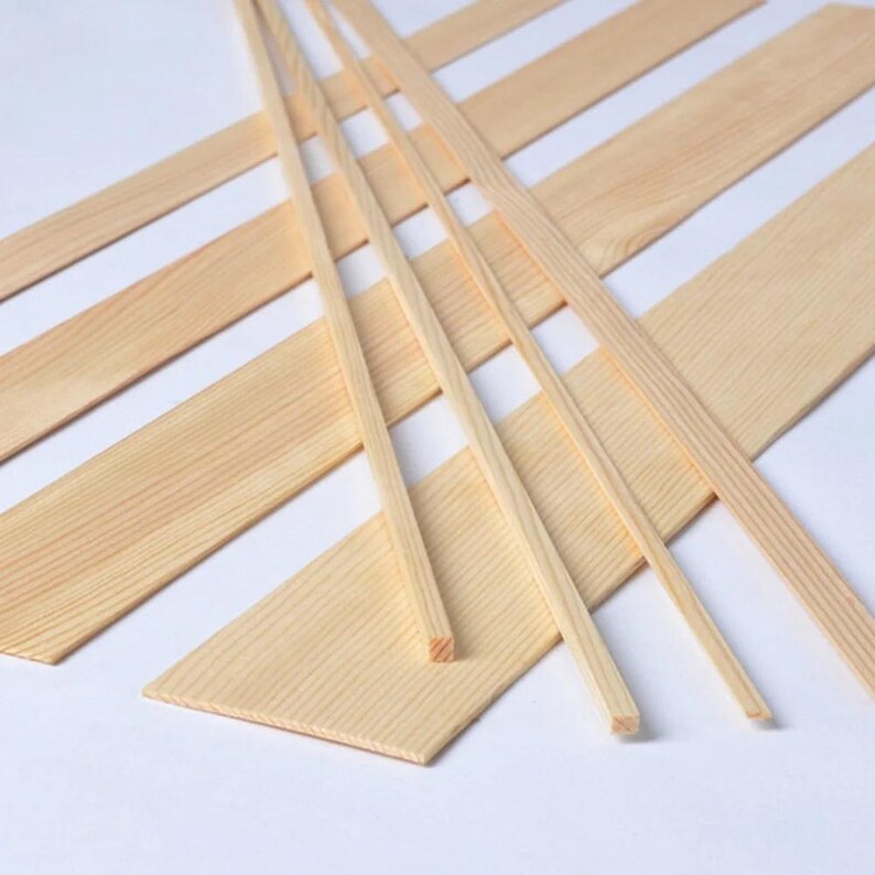 Pine Wood Strips, 5-20pcs, Unfinished, Rustic Design for DIY Art Craft ...