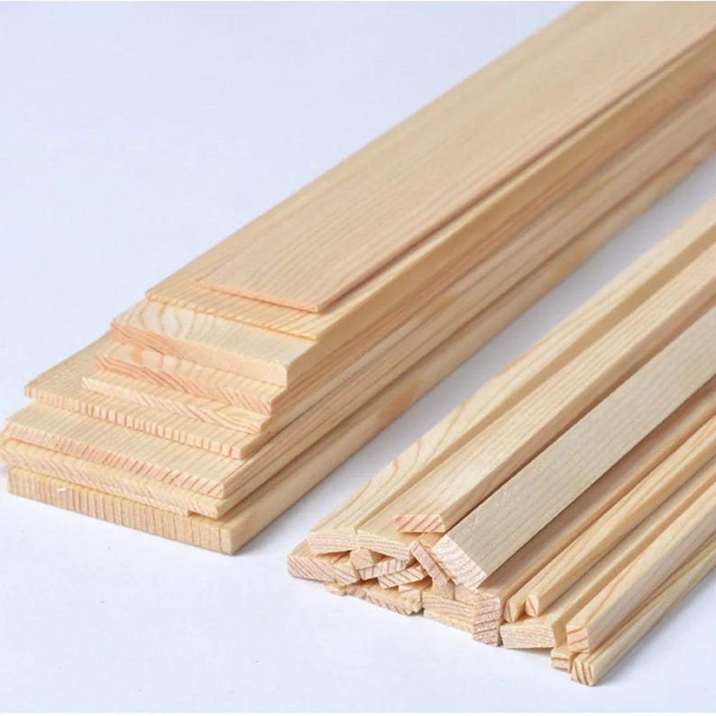Pine Wood Strips, 5-20pcs, Unfinished, Rustic Design for DIY Art Craft ...