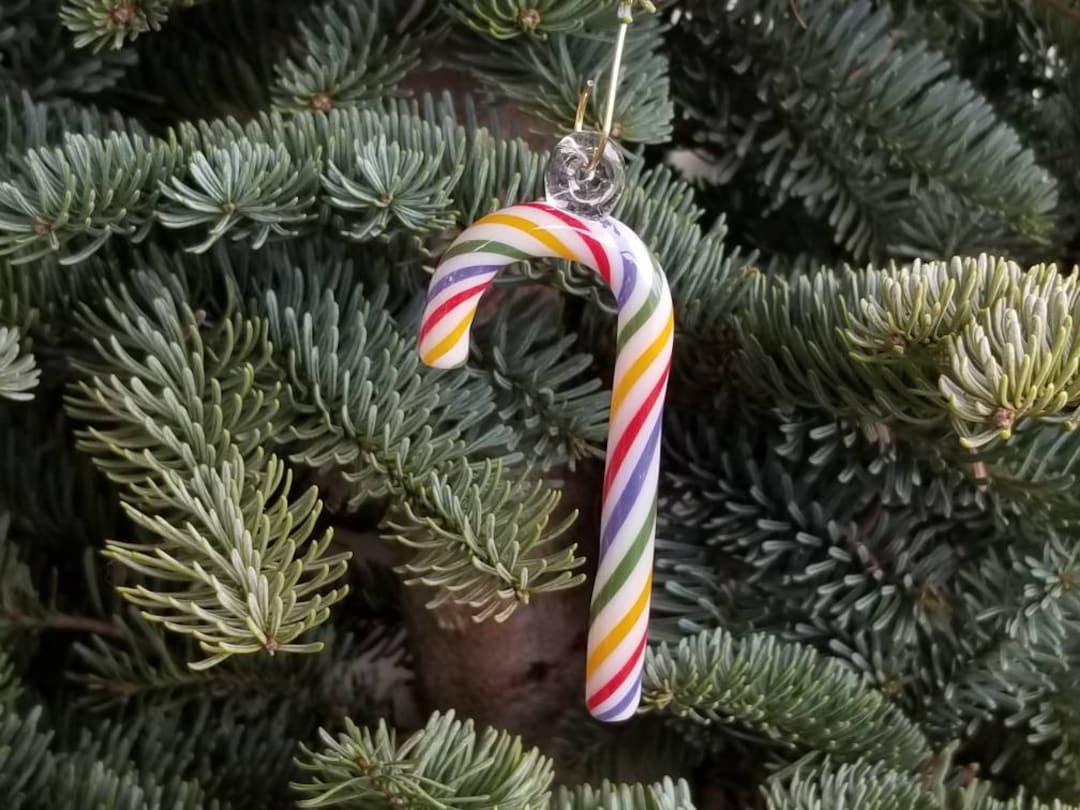 Glass Candy Cane Ornament - Christmas Tree Ornaments - Etsy