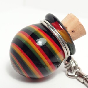 Tiny Glass Keychain Jar Rasta Stripes - Etsy