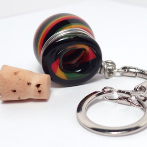 Tiny Glass Keychain Jar Rasta Stripes - Etsy