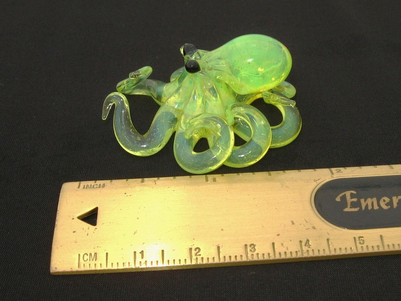 Small Glass Octopus Pendant Radioactive Ooze - Etsy