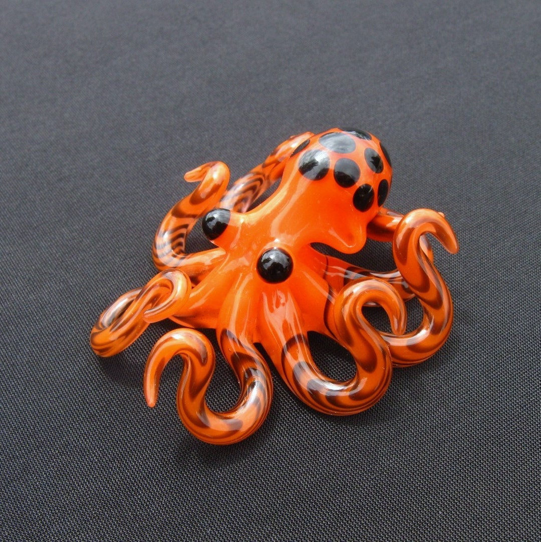 Bright Orange Spotted Octopus Pendant - Etsy