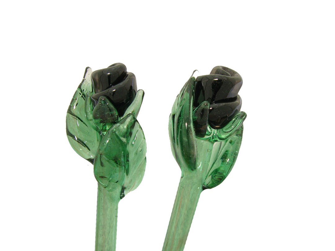 Black Rose Glass Hair Sticks - Etsy
