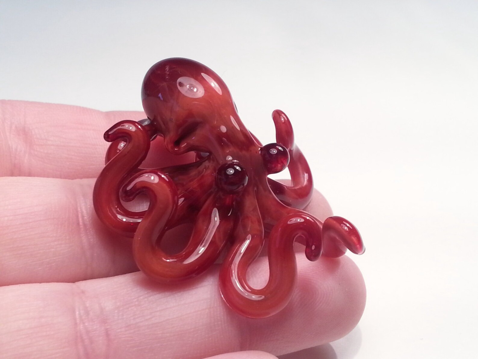 Glass Octopus Pendant Hot Lava - Etsy