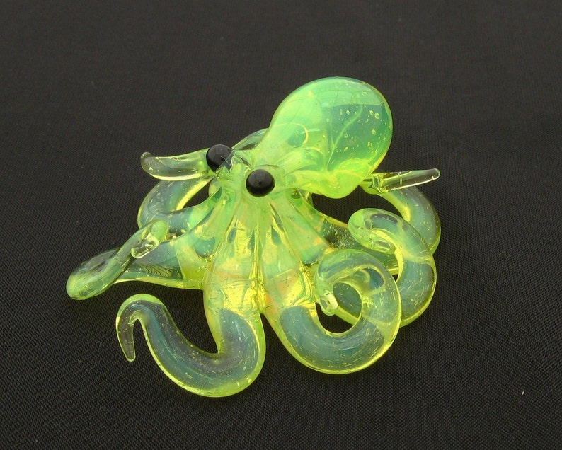 Small Glass Octopus Pendant Radioactive Ooze - Etsy