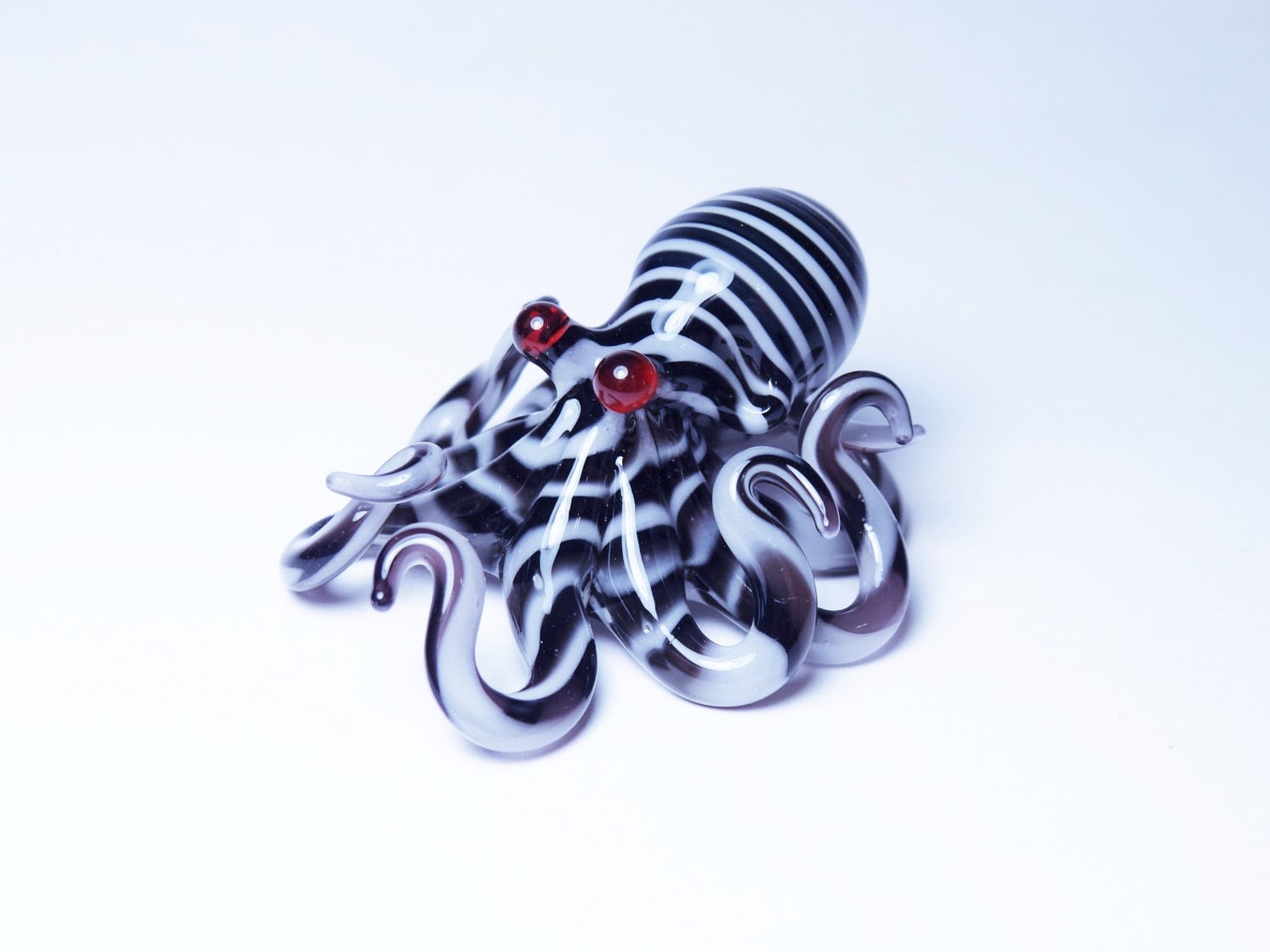 Glass Octopus Pendant Zebra Striped - Etsy
