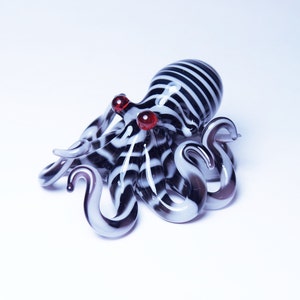 Glass Octopus Pendant Zebra Striped - Etsy