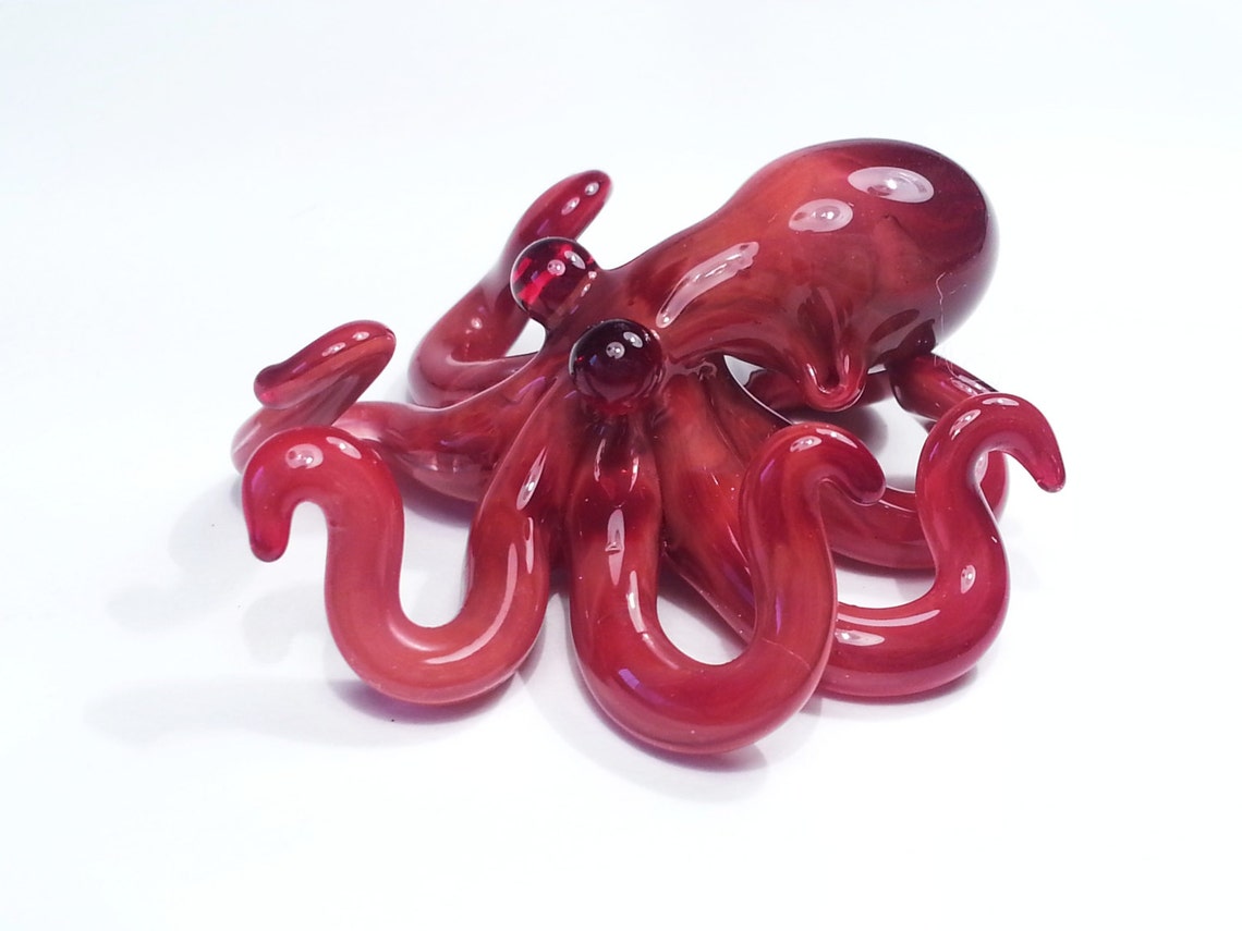 Glass Octopus Pendant Hot Lava - Etsy