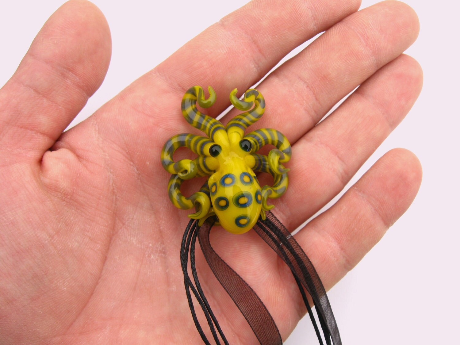Blue Ringed Octopus Glass Pendant - Etsy
