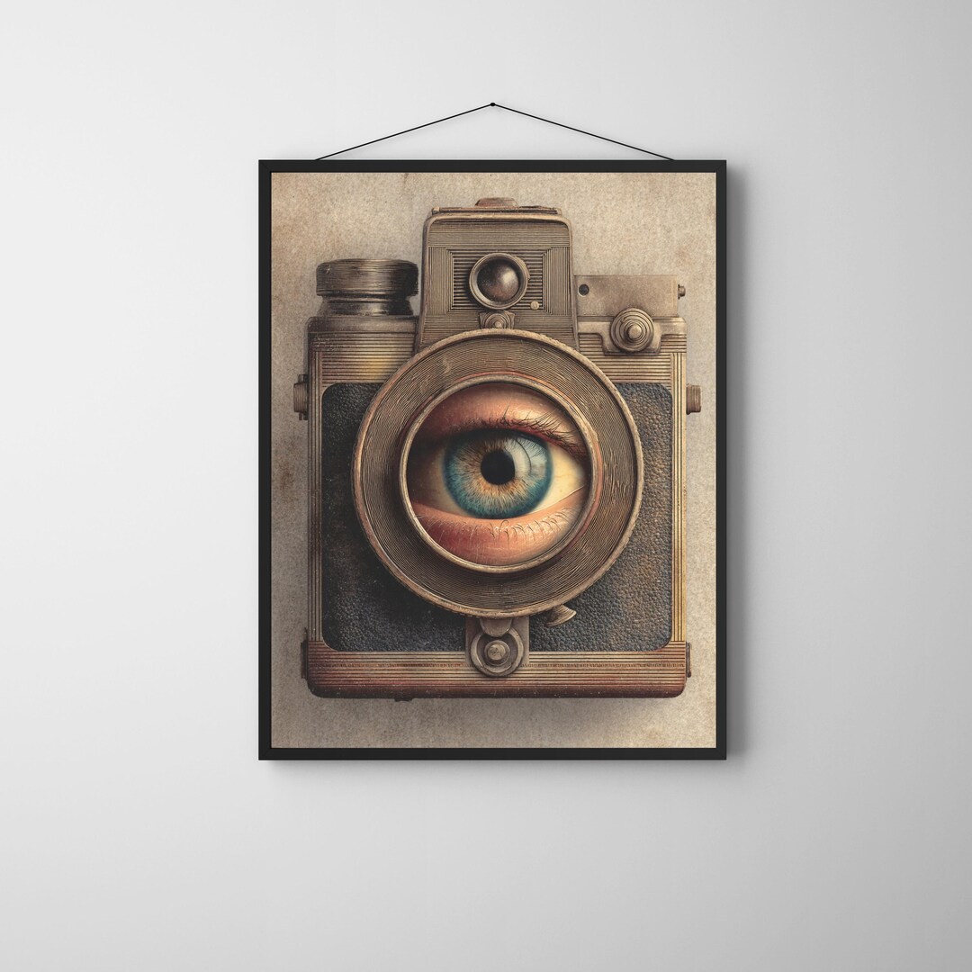 Surreal Camera Eye Photography Art Print: Retro Home Decor (digital ...