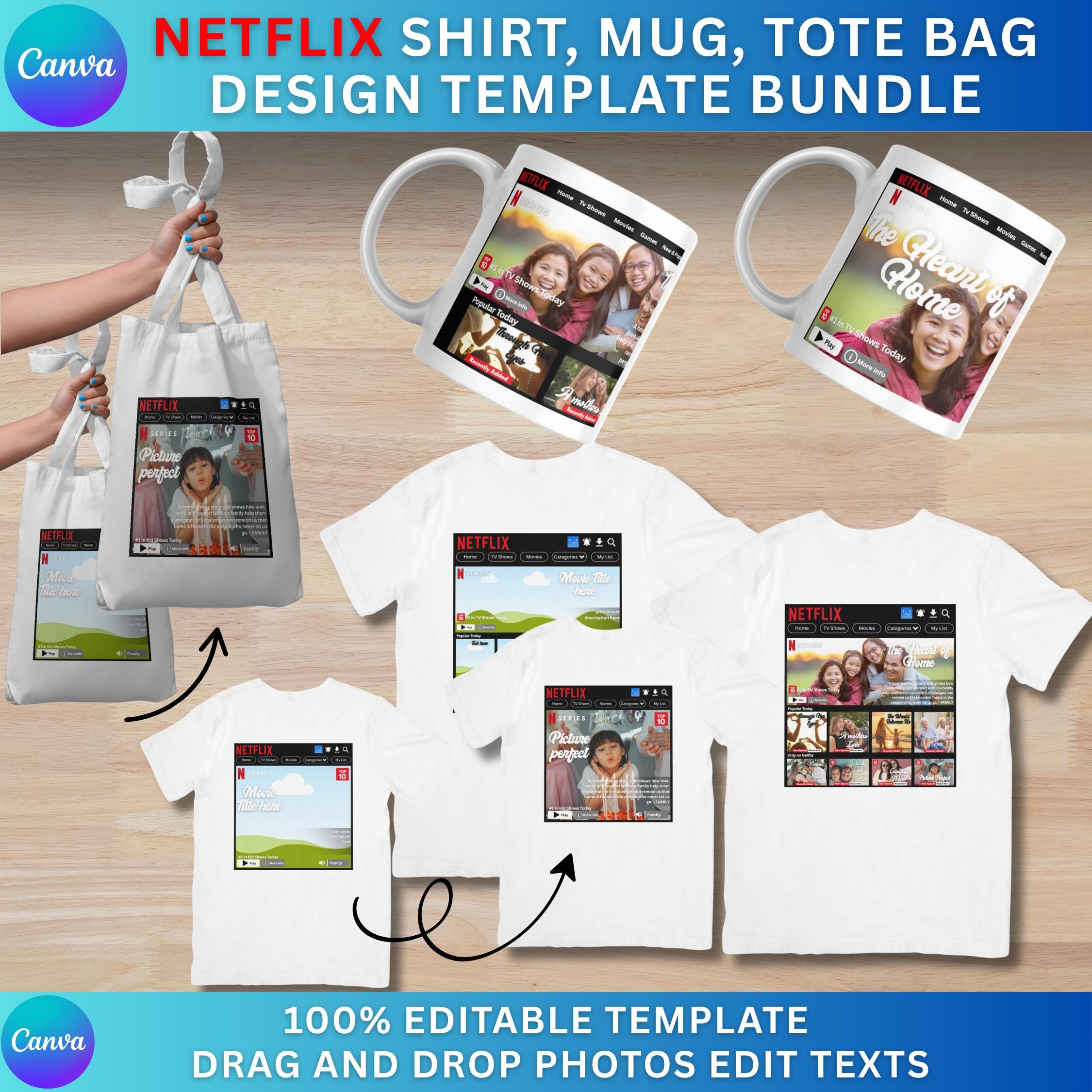 EDITABLE NETFLIX Family Photo Collage Template – Custom Design for ...