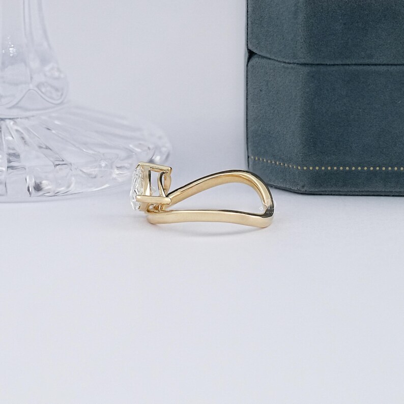 Buy East West Set Pear Cut Lab Diamond Proposal Ring / Eco Friendly ...