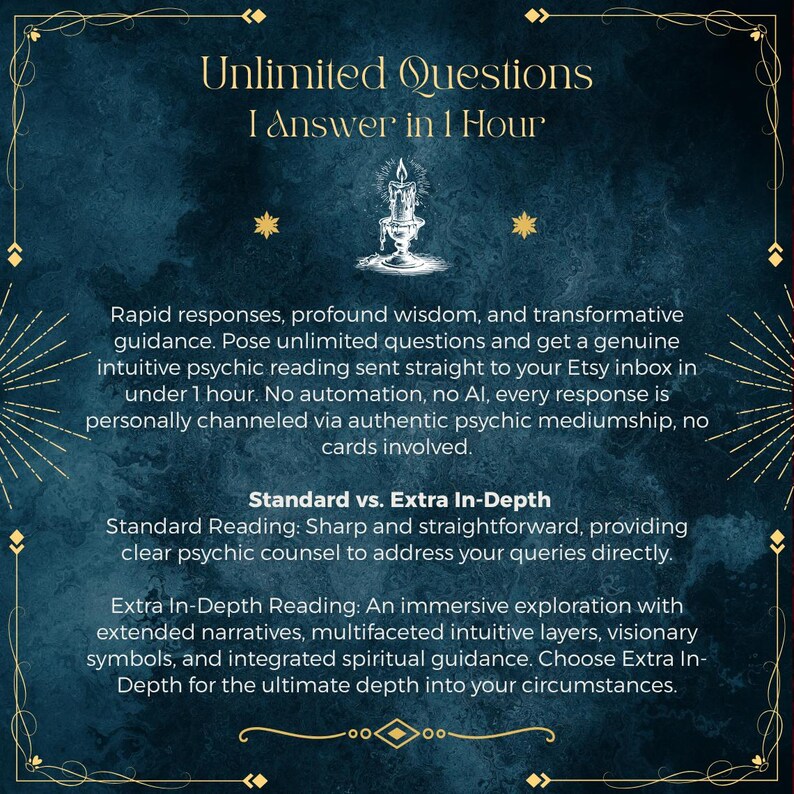 Unlimited Question Psychic Reading, Same Hour Reading, Fast Tarot ...