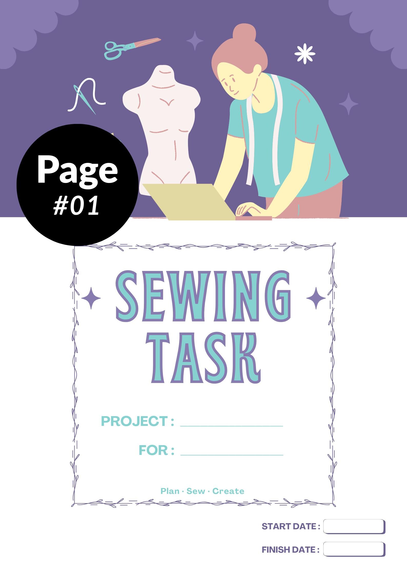 Printable Sewing Task List Planner | Sewing Project Tracker & Checklist ...