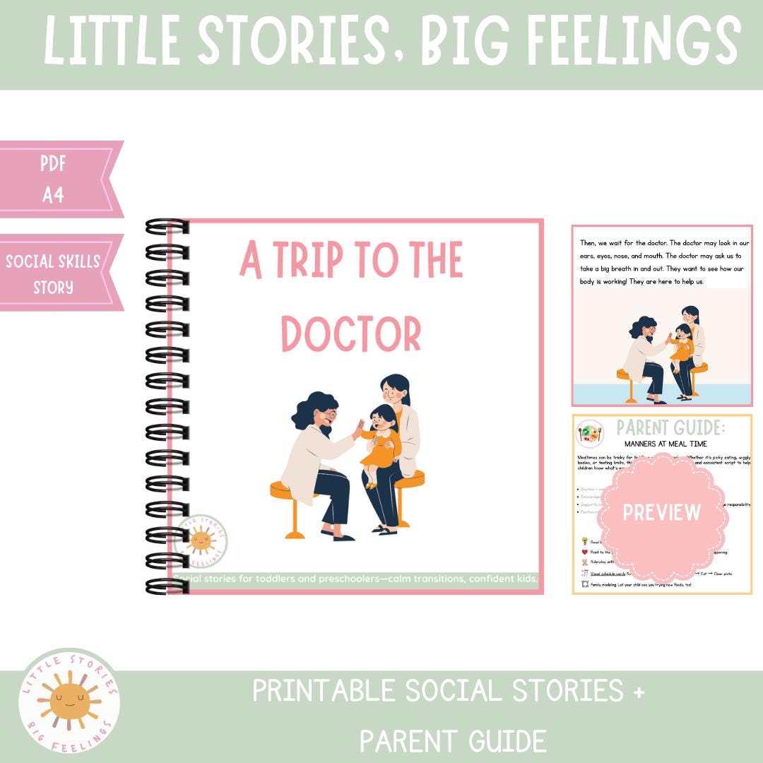 Doctor Visit Social Story - Editable PDF + Parent Guide - Etsy