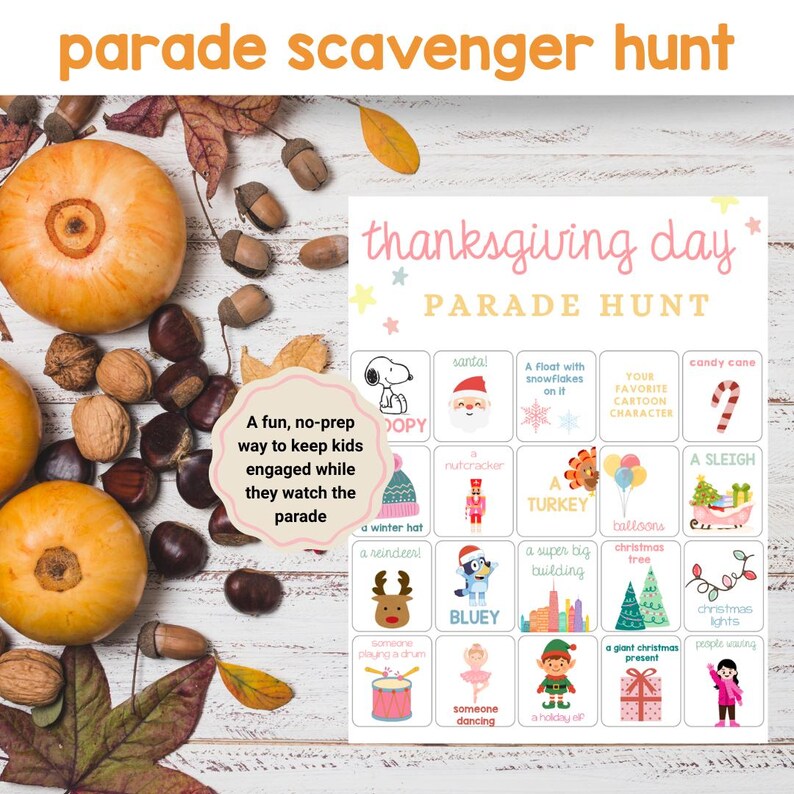 Thanksgiving Scavenger Hunt Bundle — 4 Activities in 1! - Etsy
