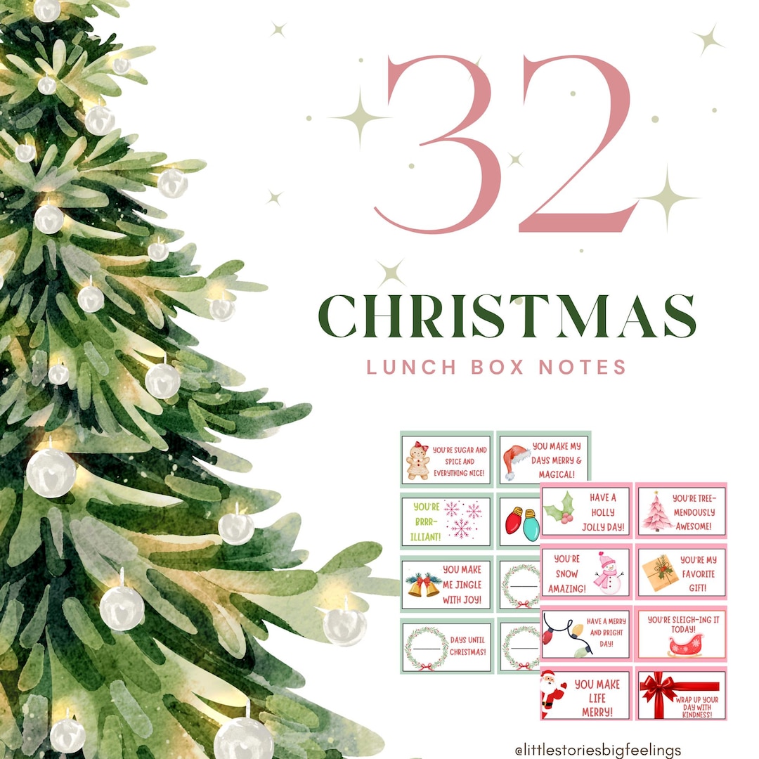 December Holiday Lunchbox Notes for Kids - Christmas & Winter Printable ...