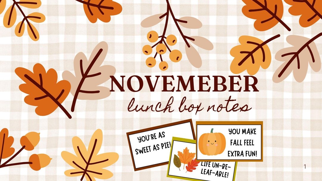 November + Thankful Lunchbox Notes for Kids | Printable Gratitude Notes ...