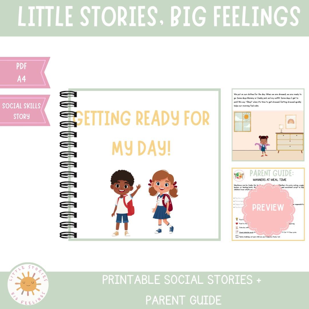Morning Routine & Drop-off Social Story — Editable in Canva | Parent ...