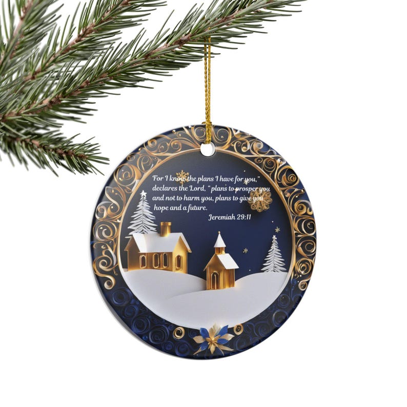 Ceramic Ornament, Bible Verse Christmas Ornament, Jeremiah 29:11 ...