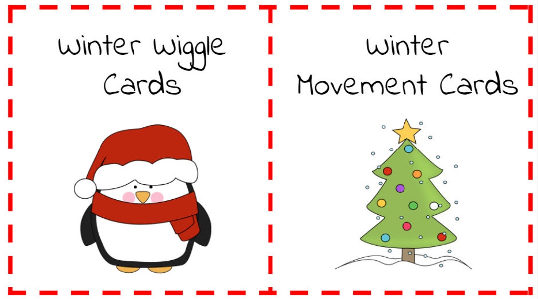 Christmas Winter Movement Cards - Etsy