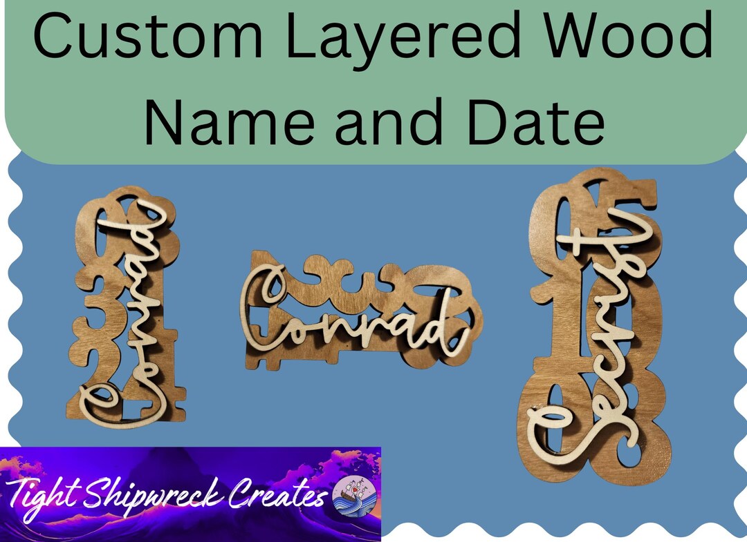 Custom Layered Wood Date Sign | Anniversary, Birthday Keepsake - Etsy