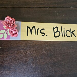 Personalized Wooden Pencil Sign | Custom Teacher Nameplate | Desk Decor ...