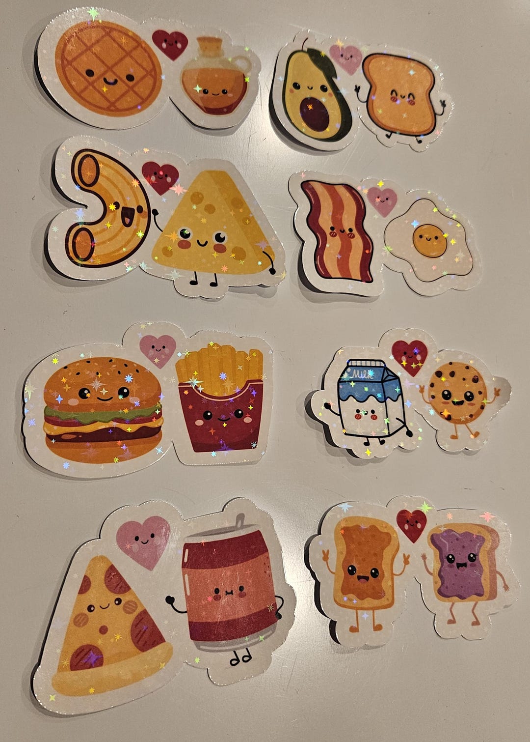 Cute Kawaii Food Besties Stickers | 3 Inch Holographic Vinyl Stickers ...