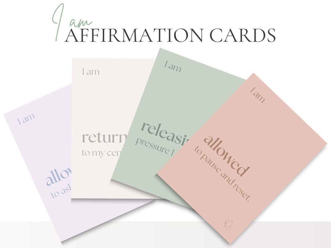 I Am Affirmation Cards Grounding Techniques Empath Protection Cards ...