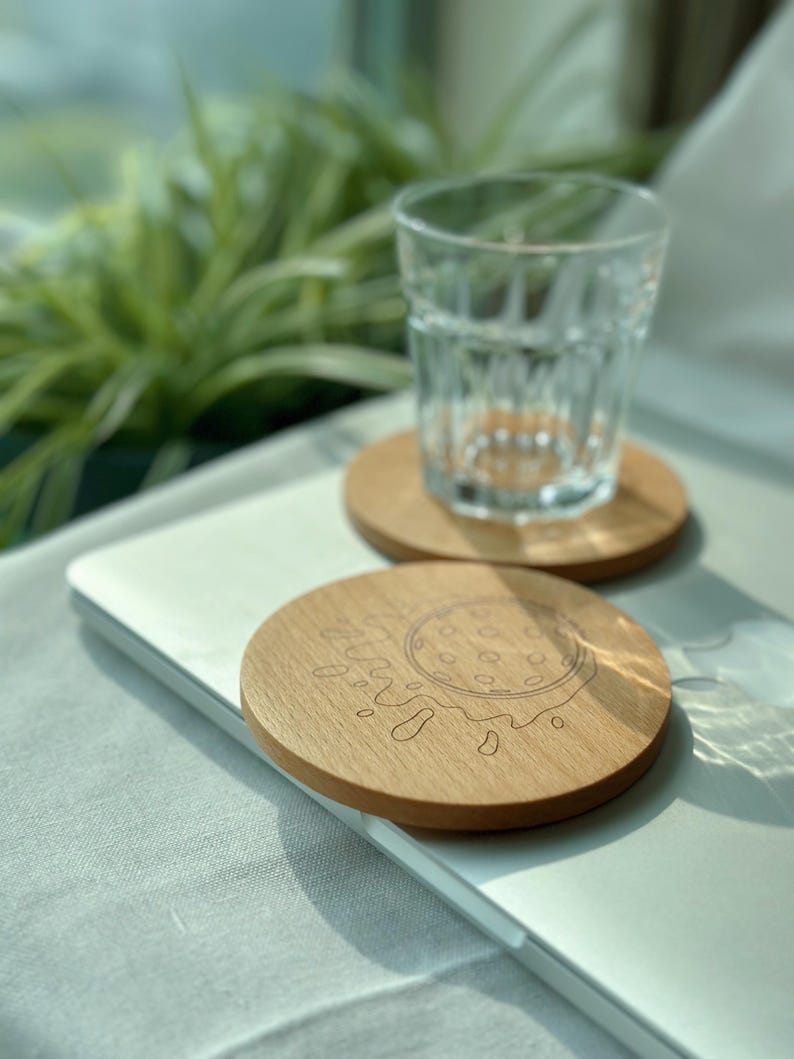 Beech Wood Pickleball Coasters - Etsy