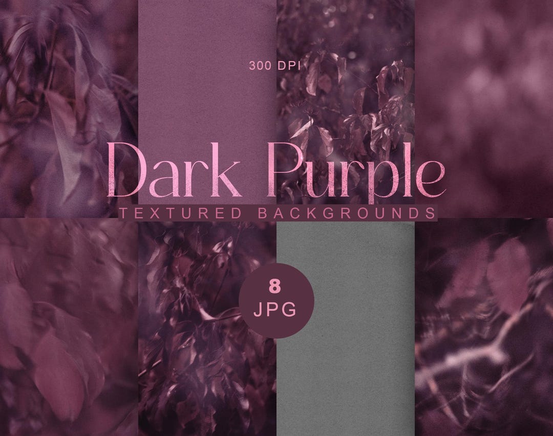 Dark Purple Körnige Texturen — Abstrakte Hintergründe (8 JPG Digital ...