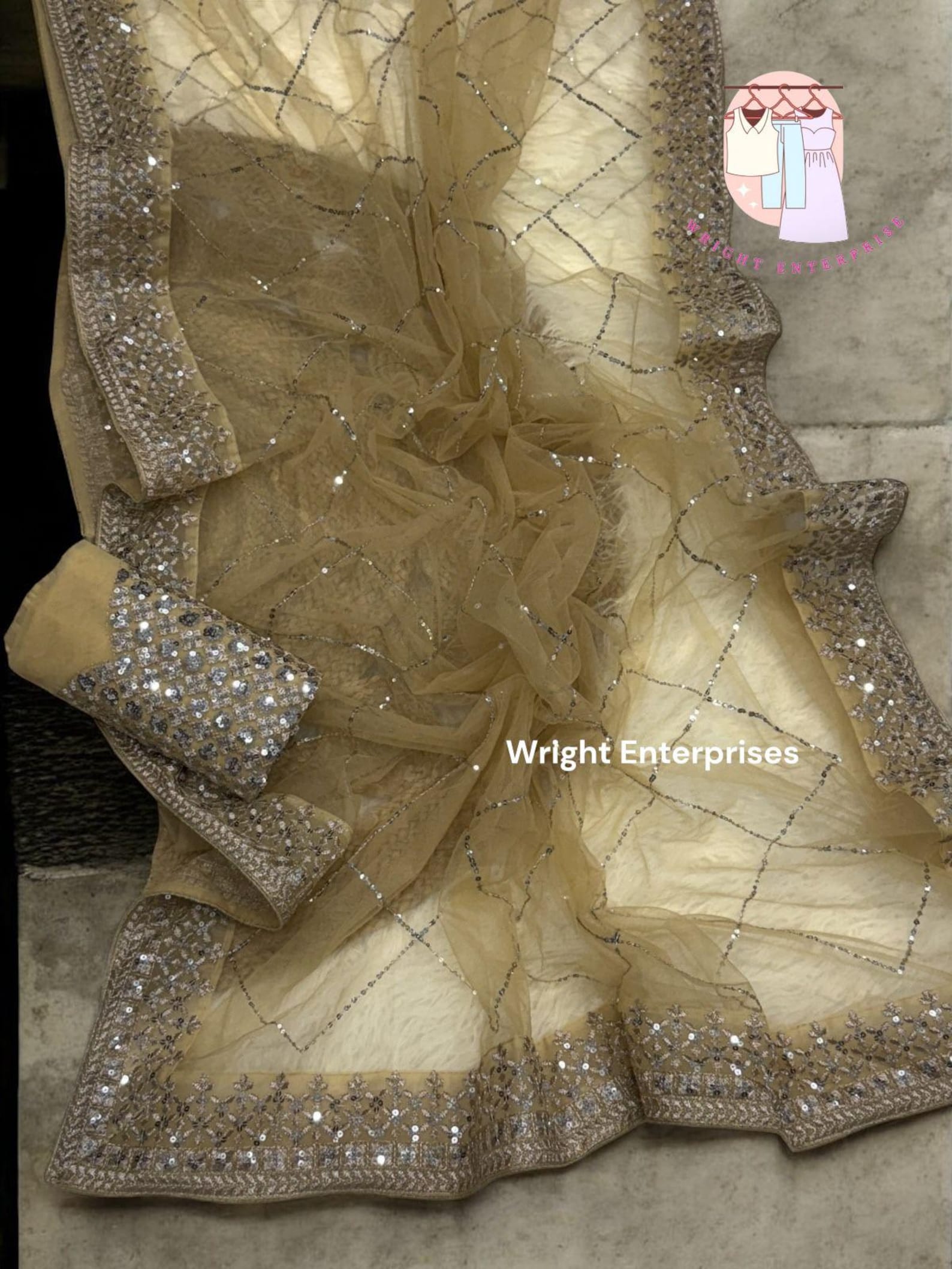 Embroidered Net Sari With Blouse, Bollywood Bridal, Pakistani Party ...