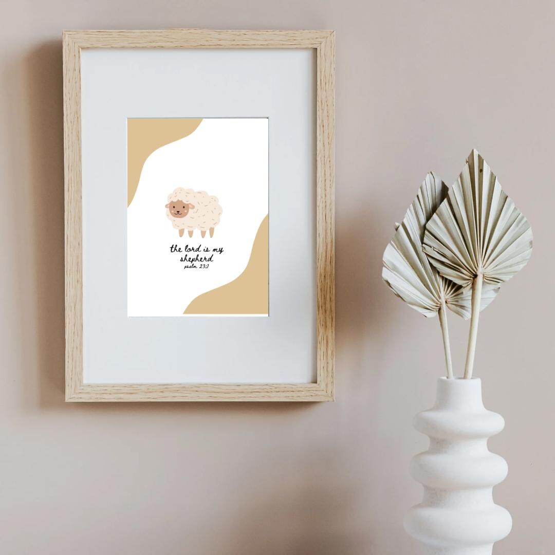 Minimalist Laminated Wall Art – “the Lord is My Shepherd” – Boho ...