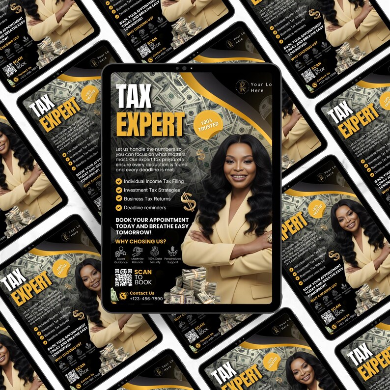 Modern Tax Prep Flyer, Accountant Marketing, Editable Canva Template - Etsy