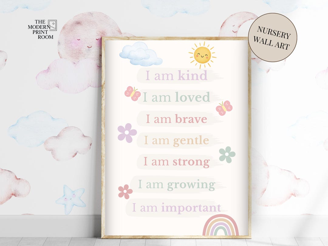 Childrens Affirmation Poster | Nursery Wall Art Printable | Kids Room ...
