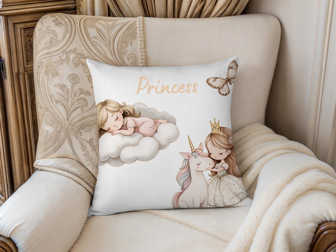 Boho Princess Clipart Set: Watercolor Castle, Unicorn and Fairytale ...